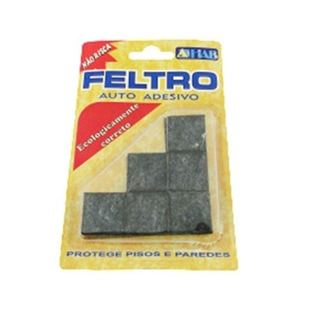 Feltro para Cadeira Quadrado Preto 22x22mm com 10 pçs HAB - A Casa dos ...